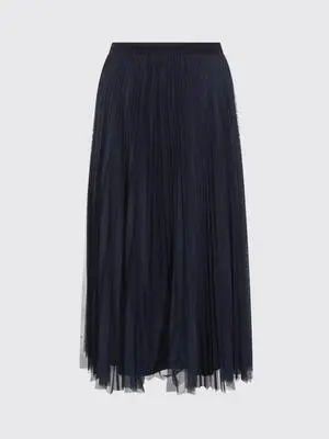 Fabiana Filippi Pleated Crêpe Midi Skirt With Elasticated Waist - Blue