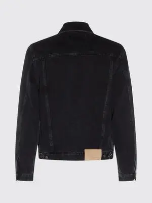 Canali Cotton Denim Shirt Jacket With Patch Pockets
