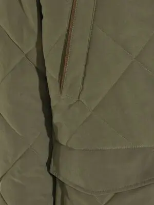 Canali Quilted Padded Technical Fabric Jacket With Classic Collar