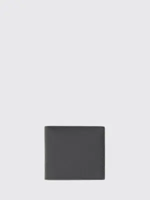 Thom Browne 4-bar Full-grain Leather Bifold Wallet - Grey