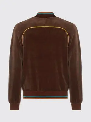 Casablanca Velvet Bomber Jumper With Zip Closure And Contrasting Logo