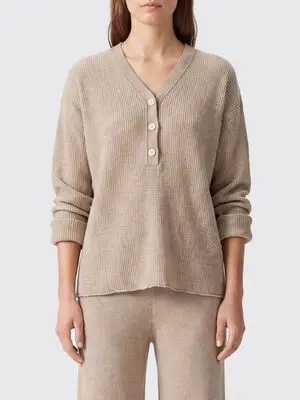 ATOMO FACTORY Linen Blend V-neck Jumper With Three-button Closure