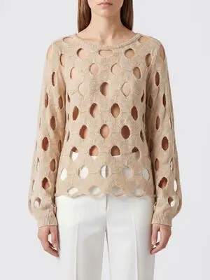 ATOMO FACTORY Open-knit Wool Blend Jumper With Round Neck And Wavy Hem - Ivory
