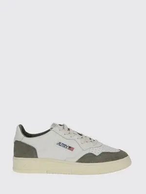 AUTRY Medalist Low Two-tone Calfskin And Suede Trainers - Bianco 3