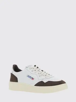 AUTRY Medalist Low Two-tone Calfskin And Suede Trainers - Dark