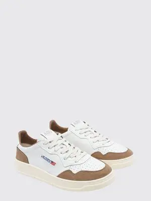 AUTRY Medalist Low Two-tone Calfskin And Suede Trainers - White