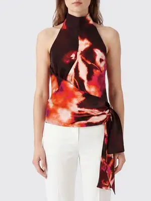 Liviana Conti Blanca Linen Halter Neck Top With Abstract Print - Multicolor