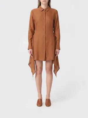 MC2 SAINT BARTH Asymmetric Linen Mini Shirt Dress