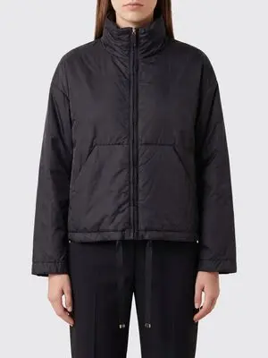 Max Mara Short Down Jacket With High Neck And Drawstring Hem - Black