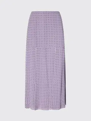 Pinko Pleated Midi Skirt With Rhinestone Embellishments - Violet