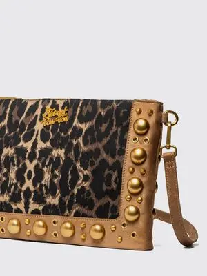 SECRET PON-PON Studded Leopard Print Crossbody Bag - Multicolor