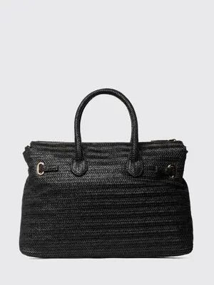 SECRET PON-PON Woven Handbag - Black