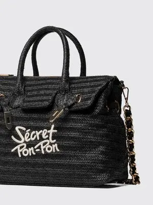 SECRET PON-PON Woven Handbag - Black