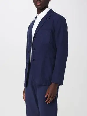 Aspesi Single-breasted Cotton Blazer With Lapel Collar And Patch Pockets