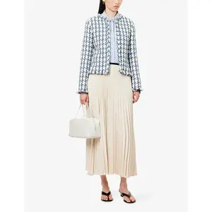 ME+EM Heritage Houndstooth-print Short Tweed Jacket