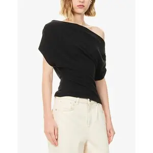 REFORMATION Iris Off-shoulder Cotton-knit Top