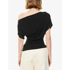 REFORMATION Iris Off-shoulder Cotton-knit Top