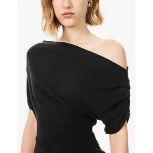 REFORMATION Iris Off-shoulder Cotton-knit Top