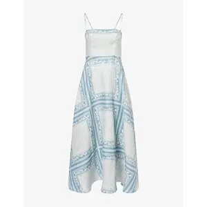 REFORMATION Monette Square-neck Linen Midi Dress - Bardot