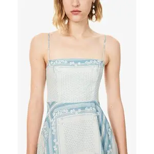 REFORMATION Monette Square-neck Linen Midi Dress
