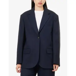 ME+EM Icon Single-breasted Oversized Linen And Cotton-blend Blazer