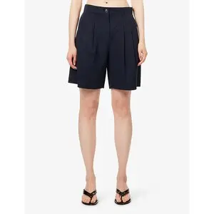 ME+EM City Mid-rise Linen-blend Shorts