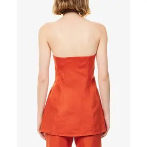 REFORMATION Aurina Strapless Linen Top