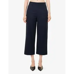 ME+EM Straight Cropped Linen And Cotton-blend Trousers
