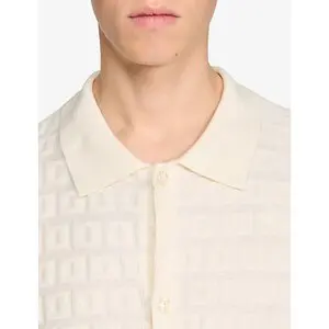 Sandro Terry Short-sleeve Knitted Cardigan - Ecru