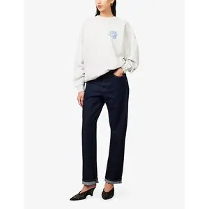 ANINE BING Miles Wave-logo Cotton Sweatshirt