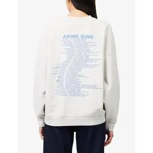 ANINE BING Miles Wave-logo Cotton Sweatshirt