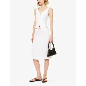 REFORMATION Fleur Column Linen Midi Skirt