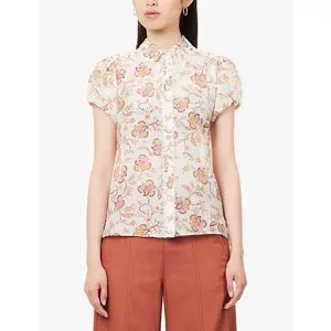 ME+EM Paisley-print Cotton And Silk-blend Blouse
