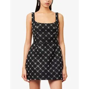 NADINE MERABI Sofia Sequin-embellished Woven Mini Dress
