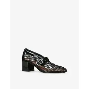 AZZEDINE ALAIA Fishnet 55 Heeled Leather Pumps
