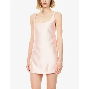 REFORMATION Elinda Scoop Neck Satin Mini Dress