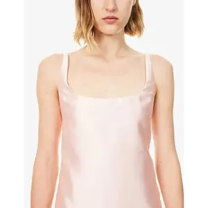REFORMATION Elinda Scoop Neck Satin Mini Dress