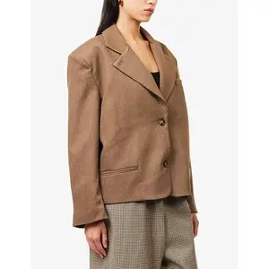 ATELIER NINETY FIVE The Oversized Boxy Woven Blazer