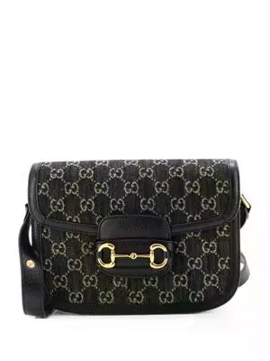 Gucci Horsebit 1955 Gg Denim Small Shoulder Bag