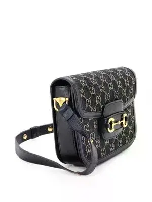 Gucci Horsebit 1955 Gg Denim Small Shoulder Bag