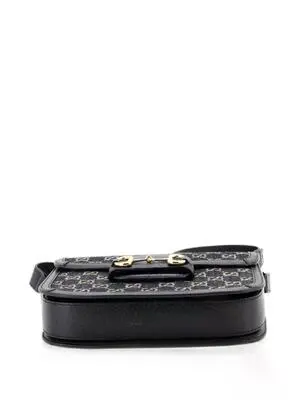 Gucci Horsebit 1955 Gg Denim Small Shoulder Bag