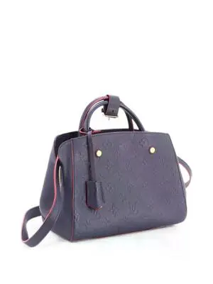 LOUIS VUITTON Montaigne Handbag Monogram Empreinte Leather Bb Satchel - Blue