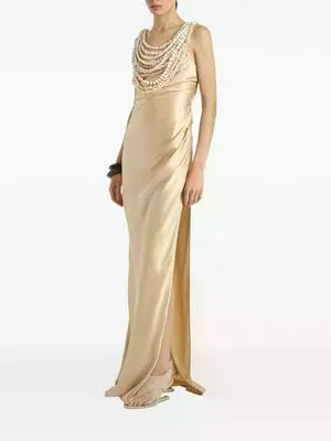 Balmain Silk Embellished Maxi Dress
