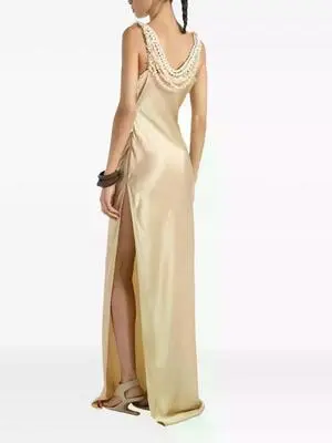 Balmain Silk Embellished Maxi Dress