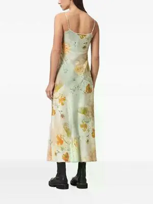 ALLSAINTS Bryony Floral-print Slip Midi Dress