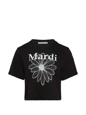 Mardi Mercredi Cropped T-shirt With Floral Logo Print