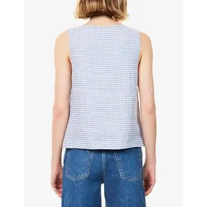 REFORMATION Addison Gingham Linen Top
