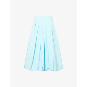 Simkhai Winsor Puffball-hem Cotton-blend Midi Skirt