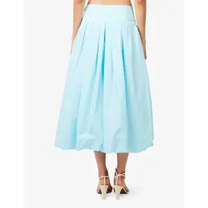 Simkhai Winsor Puffball-hem Cotton-blend Midi Skirt