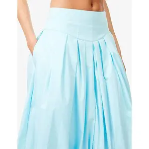 Simkhai Winsor Puffball-hem Cotton-blend Midi Skirt